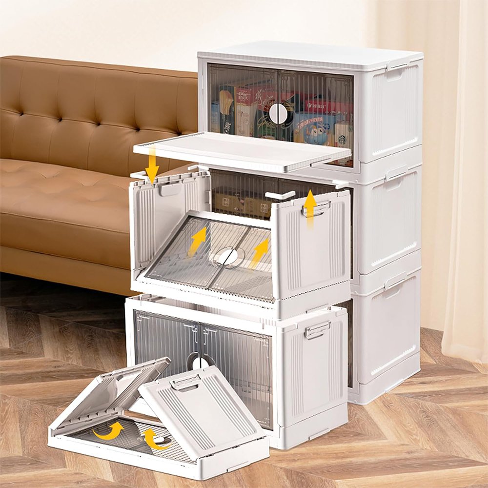 Custom Plastic Bin Double Door Folding Plastic Storage Box - Great ...