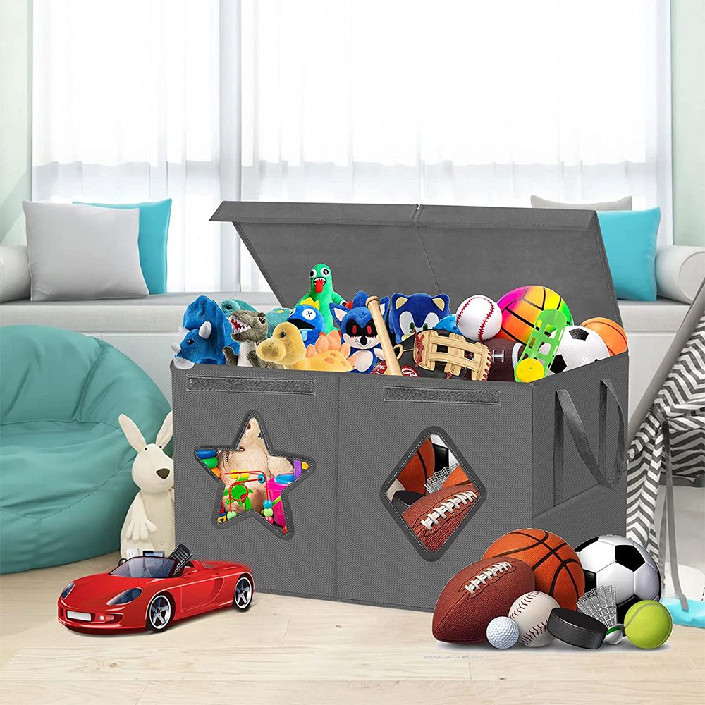 Pvc Transparent Window Pattern Toy Storage Box With Side Net Supplier ...