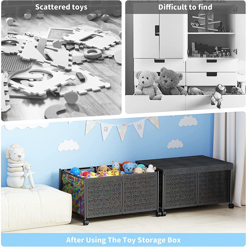 Large Capacity Custom Metal Toy Storage Box With - Great Shine Home ...