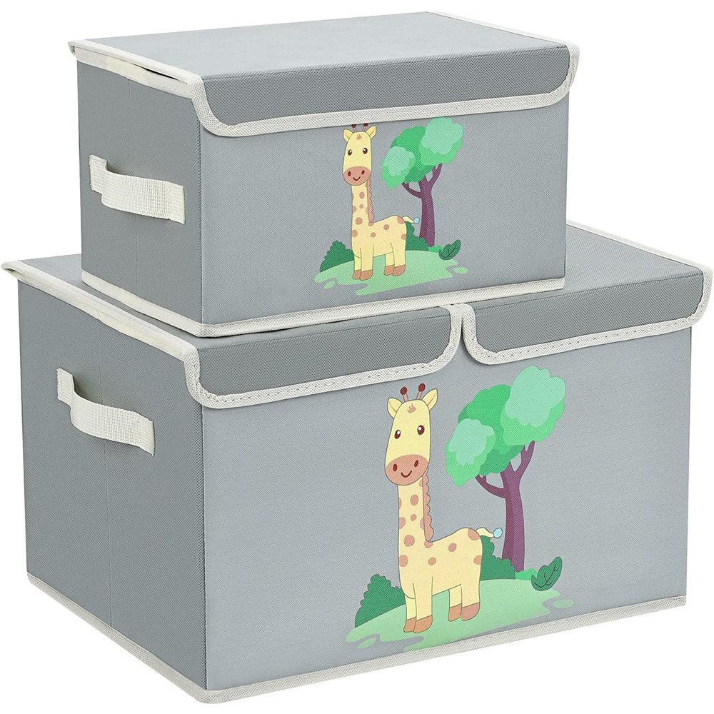 Custom Toy Bin Cartoon Animal Children Toy Storage Box 2 Sets - Great ...