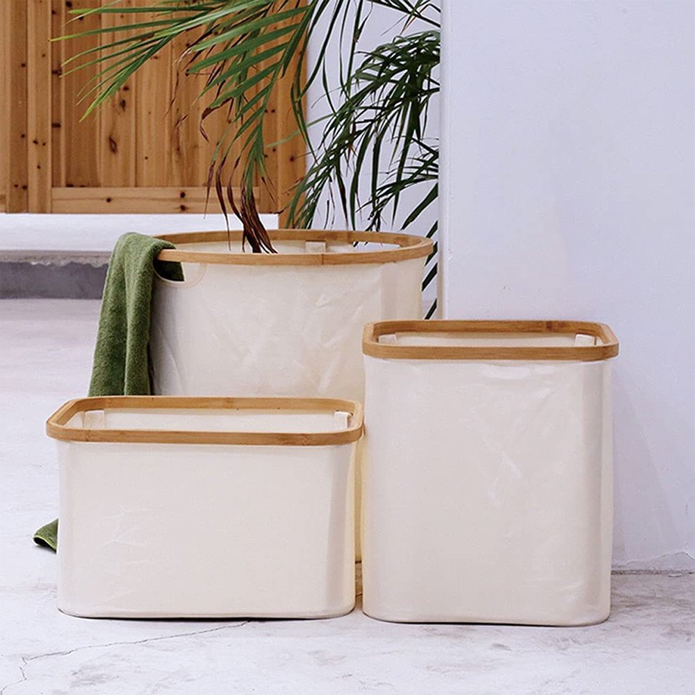 Bulk Laundry Baskets Bamboo Hoop Laundry Bucket - Great Shine Home ...