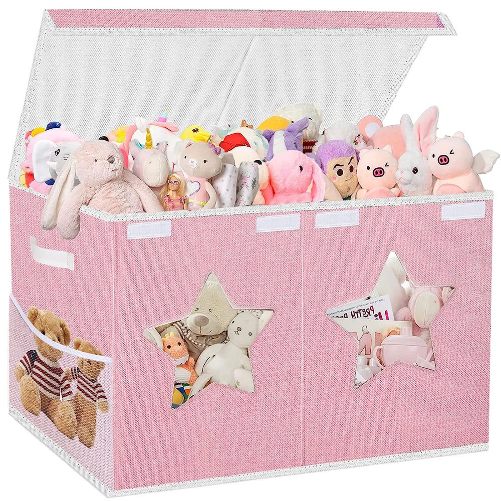 Custom Children's Rainbow Pink Toy Boxes With Lid - Great Shine Home ...