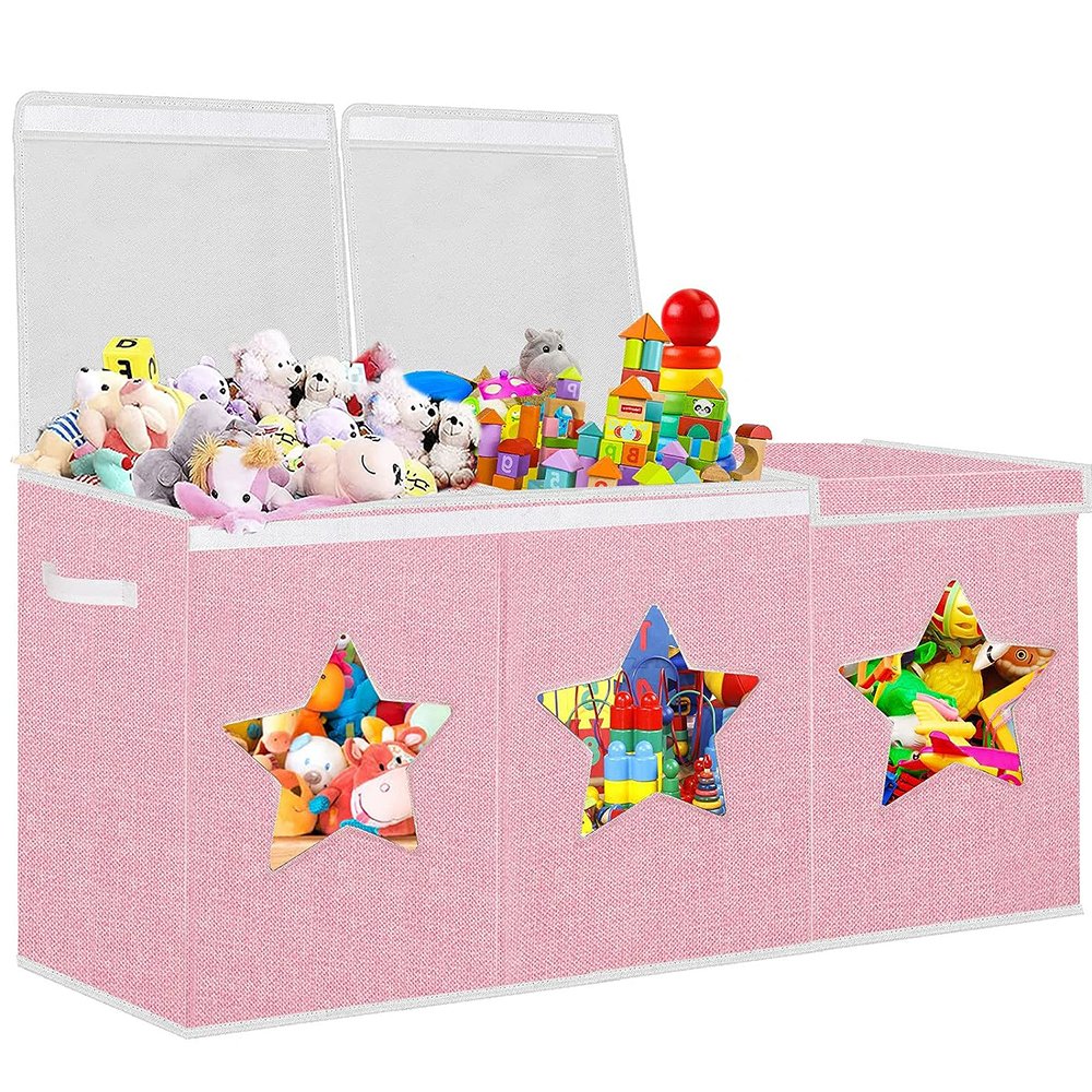 Transparent Pvc Window Custom Pink Toy Boxes Side Mesh Bag - Great ...