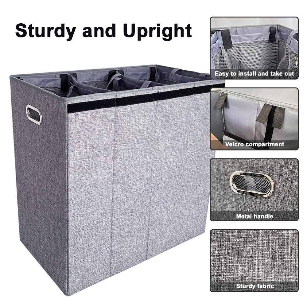 Bulk Laundry Baskets Three Compartment Laundry Hamper - Great Shine ...