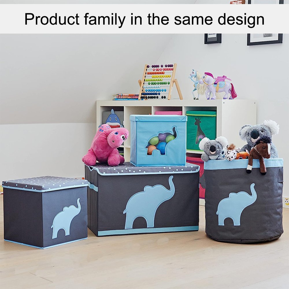 Customized Cloth Elephant Children's Toy Box With Lid - Great Shine ...