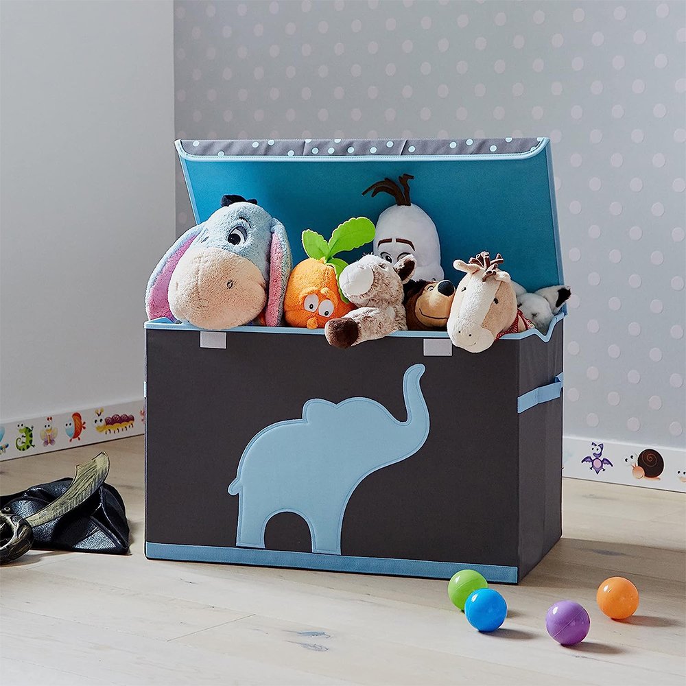 Customized Cloth Elephant Children's Toy Box With Lid - Great Shine ...