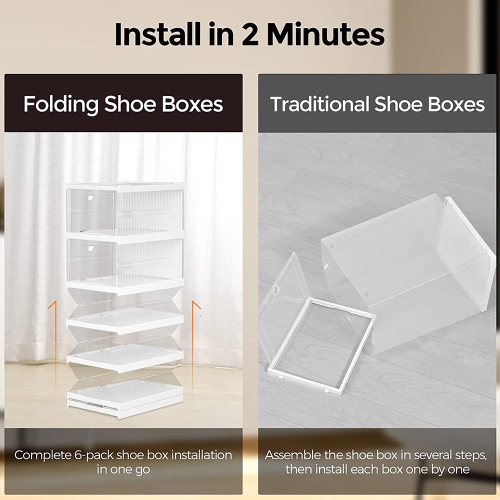 Wholesale Shoes Box Collapsible Clear Plastic Shoebox - Great Shine ...