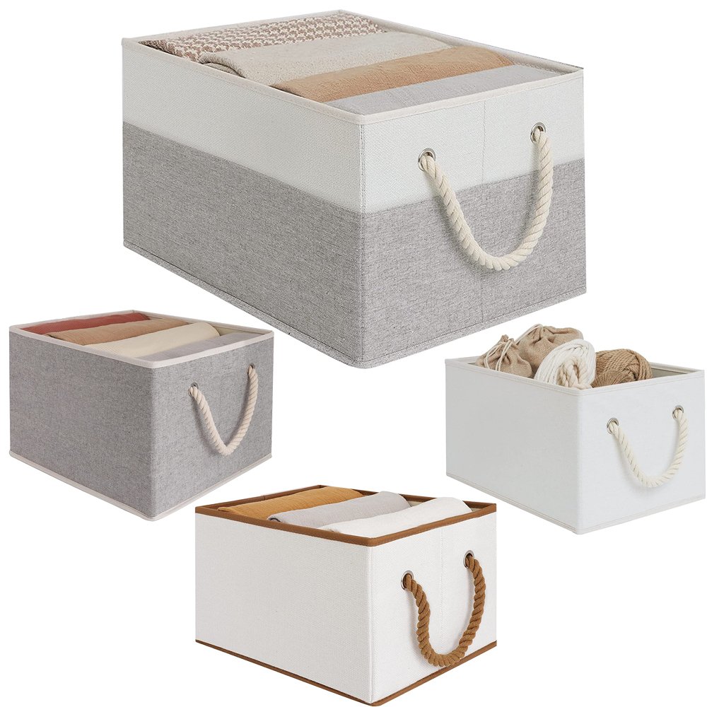 Wholesale Storage Box Fabric Cotton Rope Handle Storage Bin - Great ...