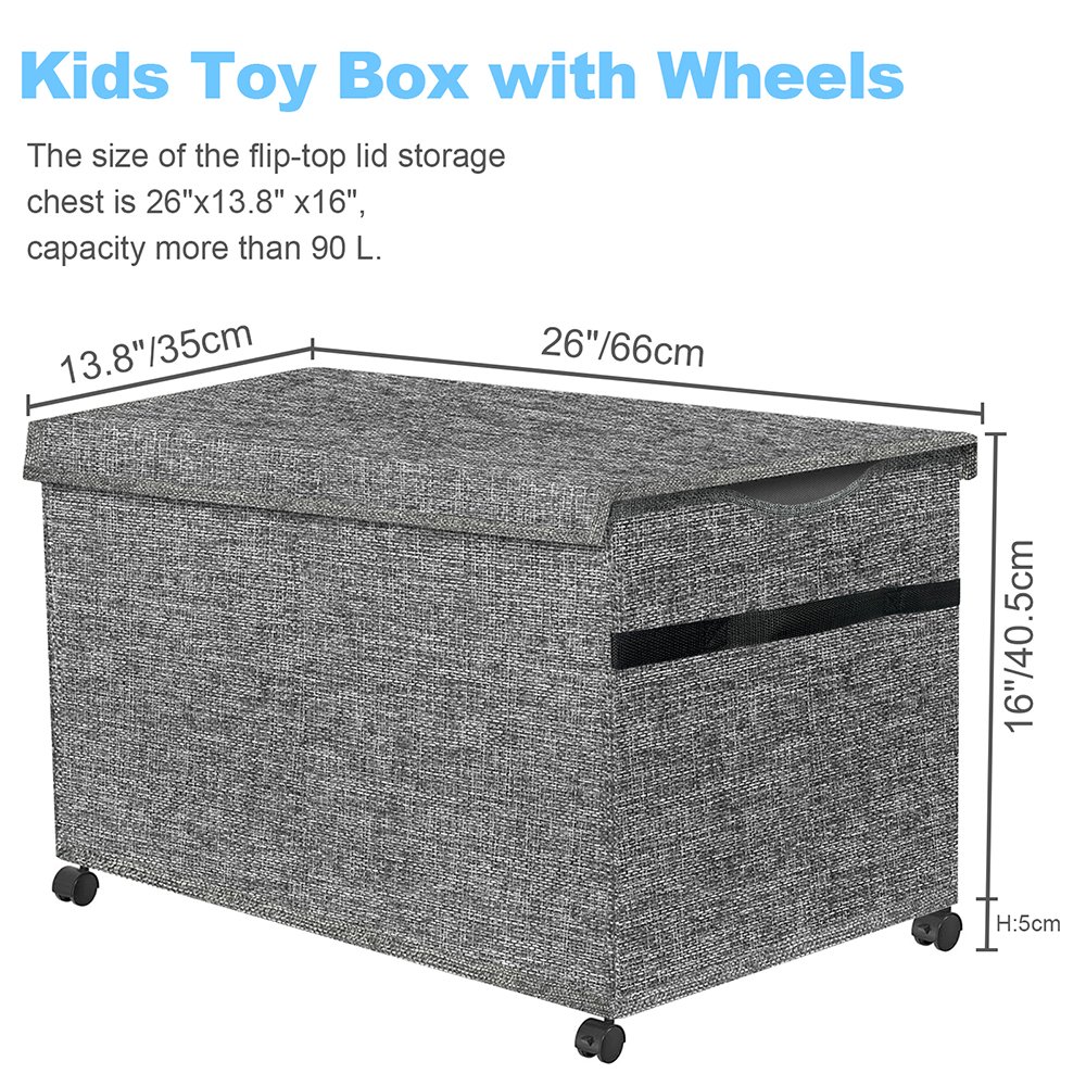 Foldable Toy Chest On Wheels Large Capacity - Great Shine Home Storage ...