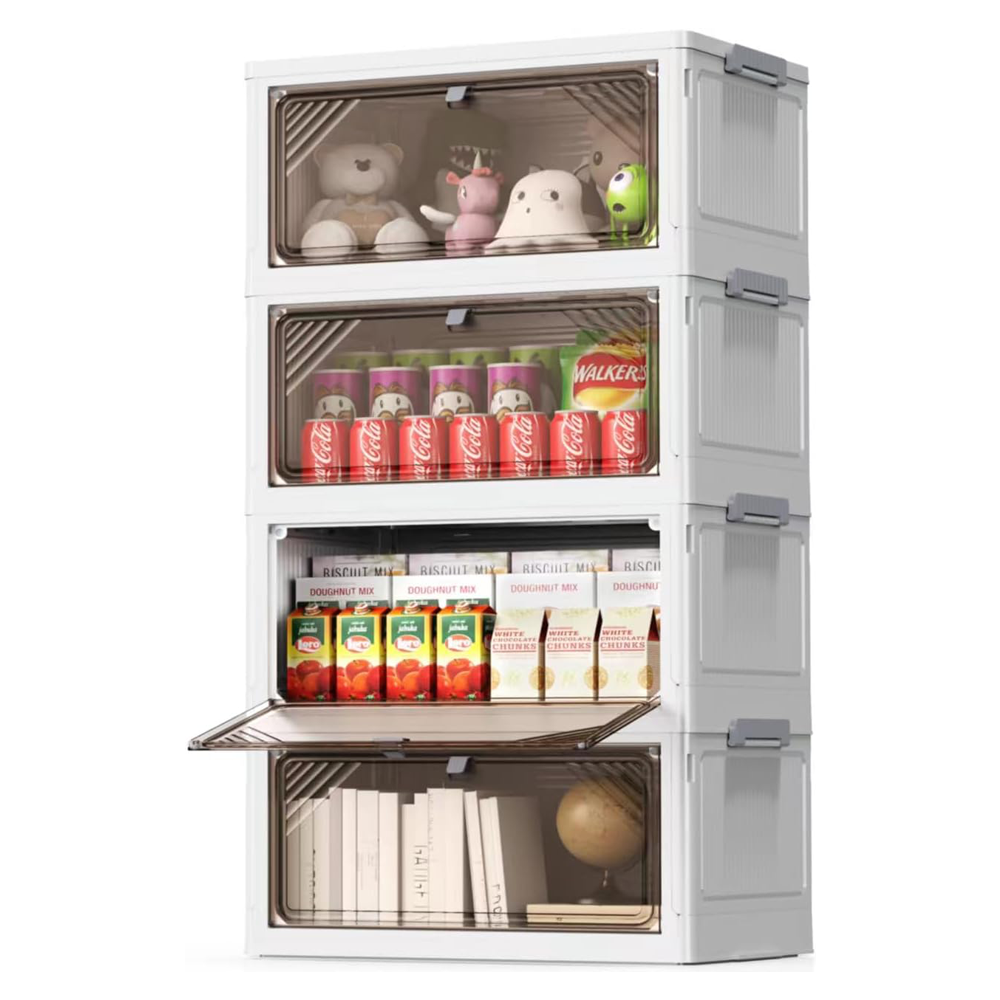 Foldable Plastic Storage Drawers Stackable Plastic Cabinet - Great ...