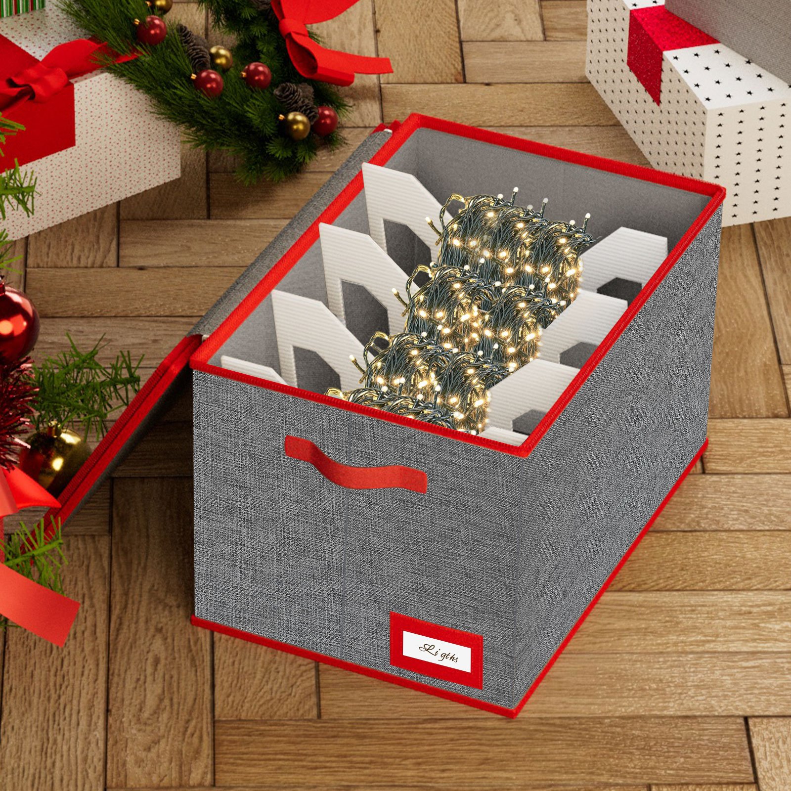 Foldable Christmas Light Storage Box with Lid - Great Shine Home ...