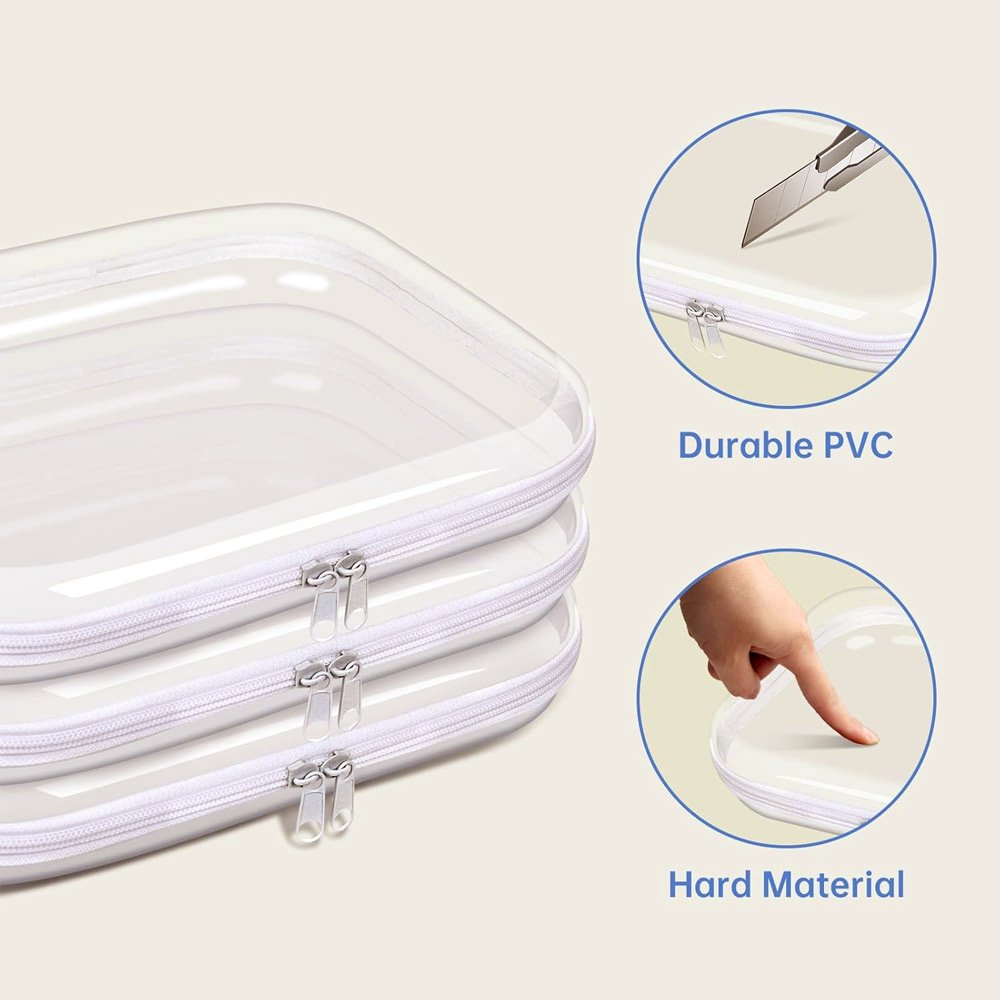 Clear Hard Plastic Travel Case Portable Travel Organizer Bin - Great ...