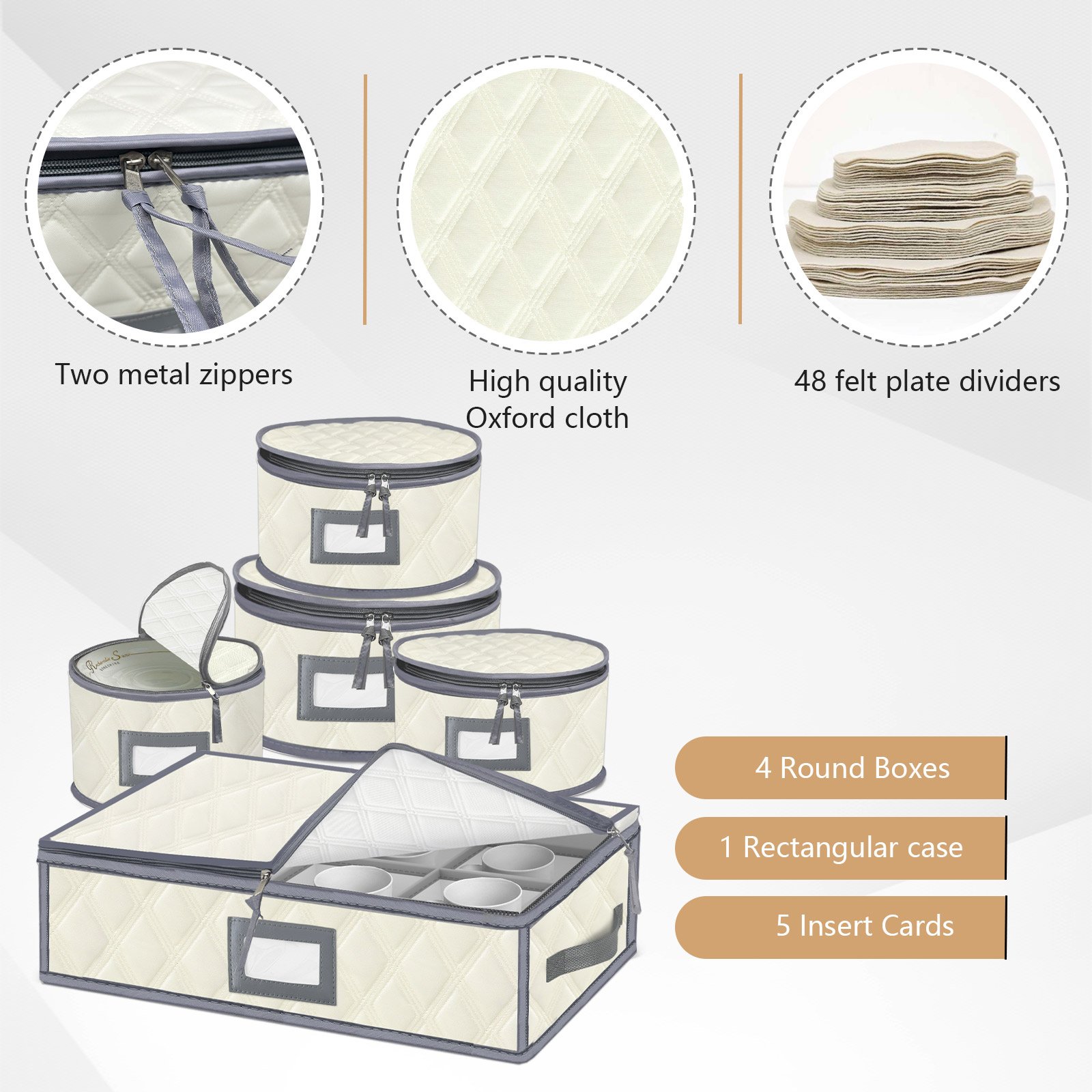 Felt Dish Storage Containers with Dividers for Storage - Great Shine ...
