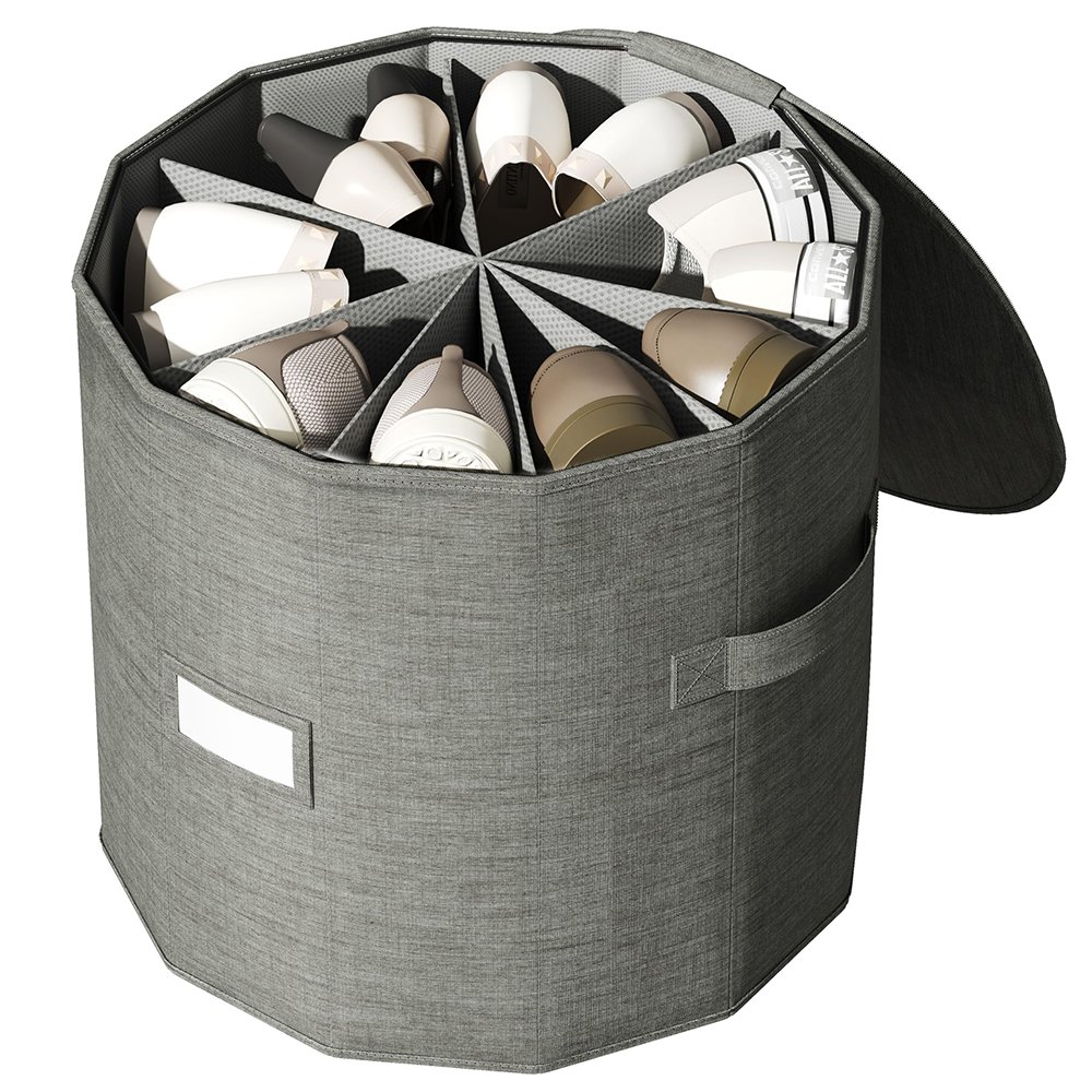 Cylindrical Shoe Organizer with Adjustable Dividers for Closet - Great ...