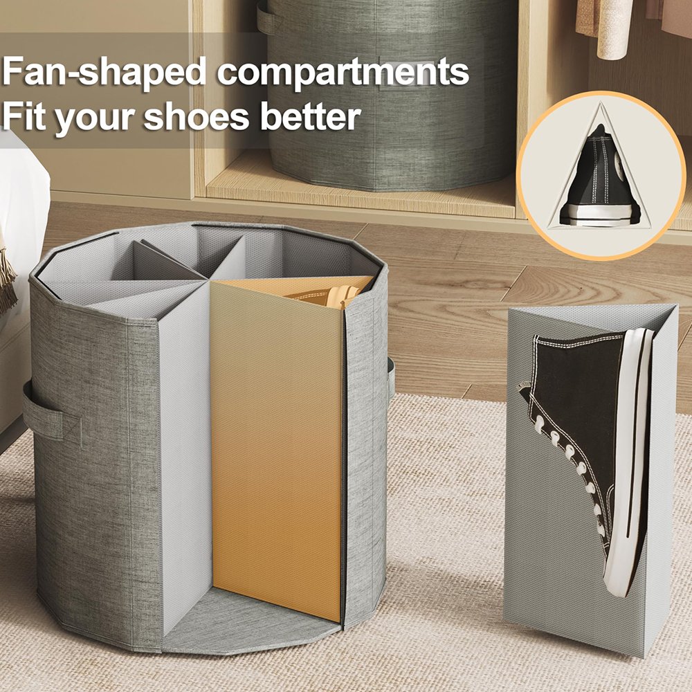 Cylindrical Shoe Organizer with Adjustable Dividers for Closet - Great ...