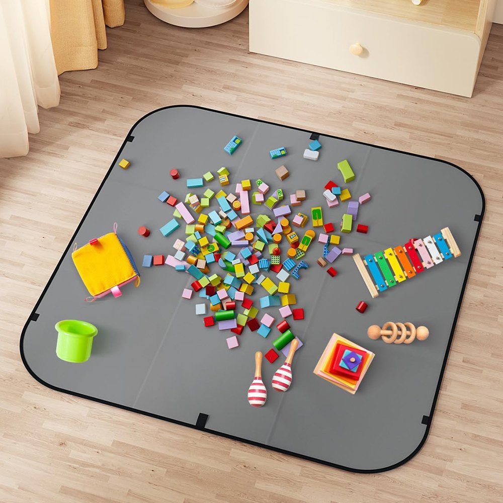 Toy Storage Organizer 2 In 1 Play Mat Storage Box for Kids - Great ...
