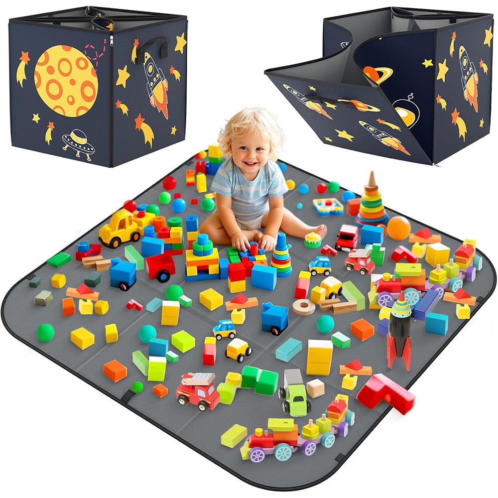 2 in 1 Foldable Large Capacity Toy Storage Play Mat - Great Shine Home ...